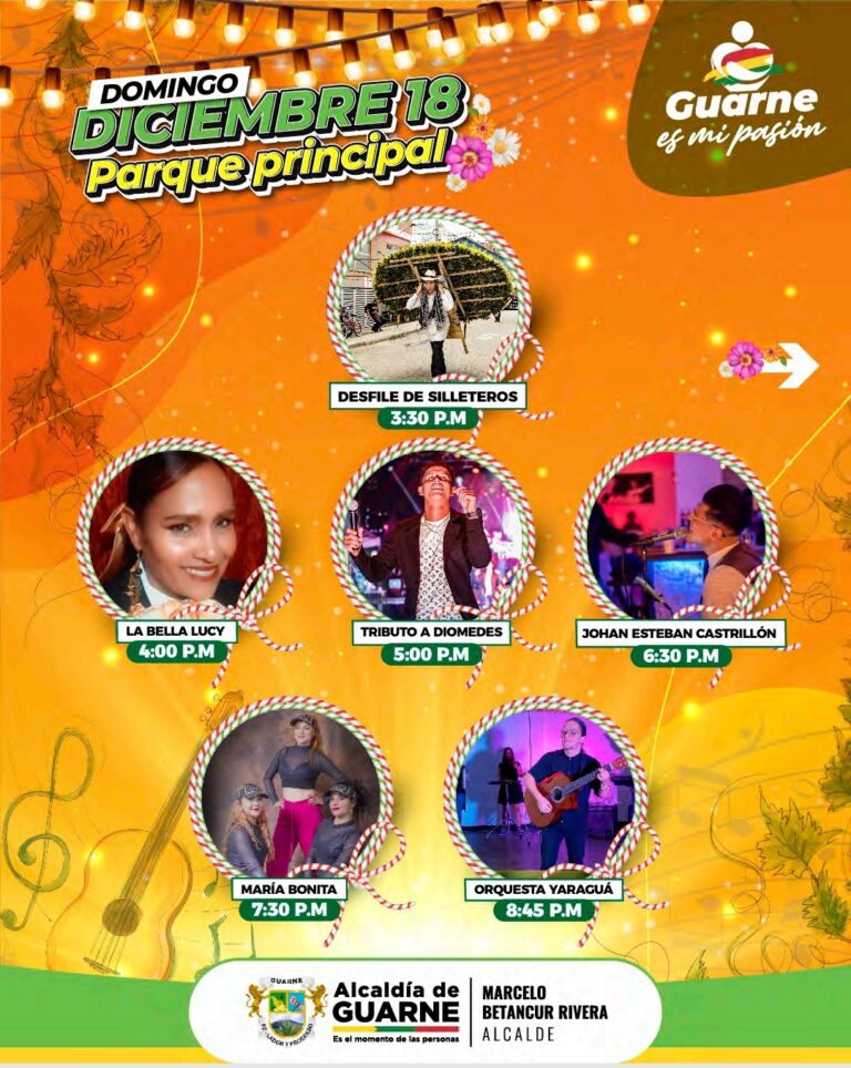 ¡Aquí está la programación completa de las fiestas de Guarne!